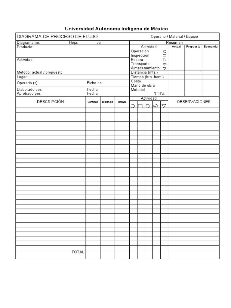 Formato Diagrama de Proceso de Flujo | PDF