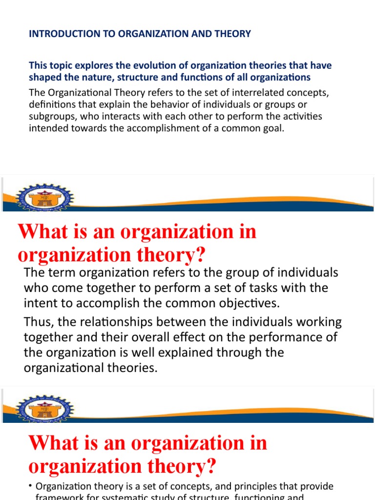 Introduction to Organizational Theory | PDF | System | Theory