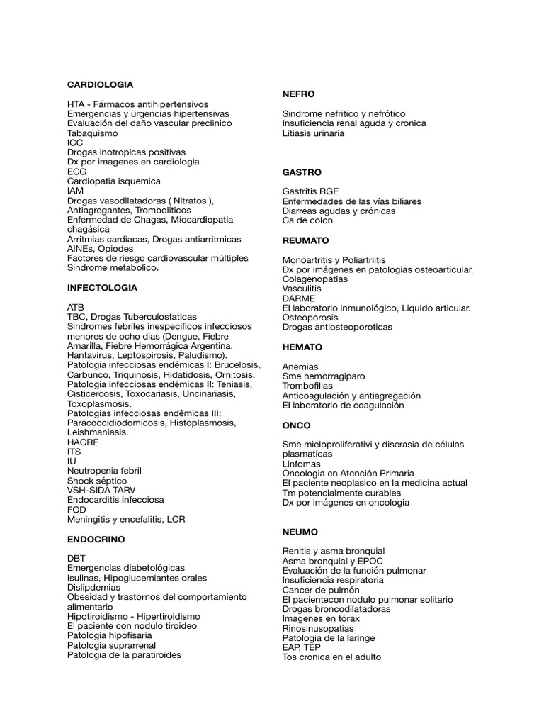 Temario Clinica FCM Unr | PDF | Causas de la muerte | Medicina