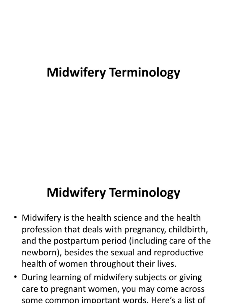 Midwifery Terminology Explained | PDF | Pregnancy | Miscarriage
