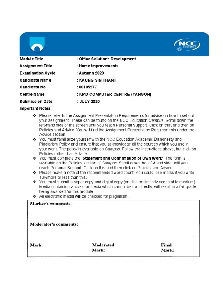 NCC KAUNGSINTHANT 00185277 OSD Assignment | PDF | World Wide Web | Internet & Web