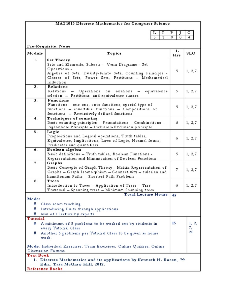 Discrete Mathematics for Computer Science | PDF | Boolean Algebra ...