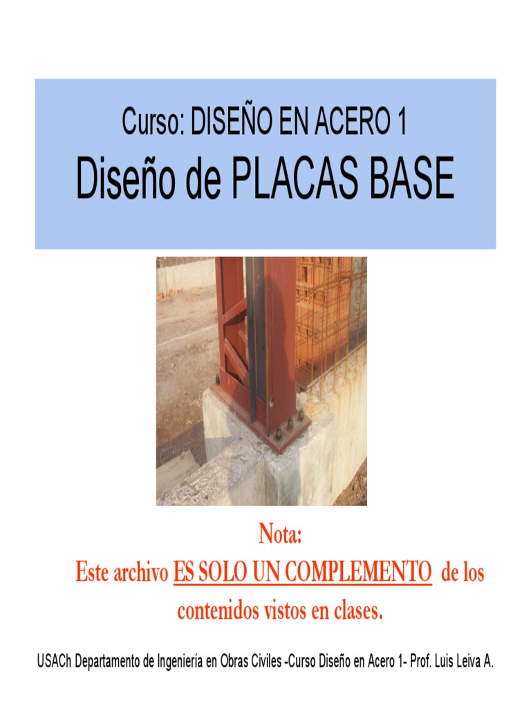 Placas Base 3 | PDF | Ingeniero civil | Ingeniería estructural