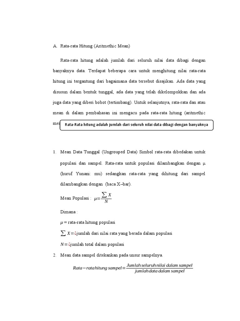 Rata Rata Hitung | PDF