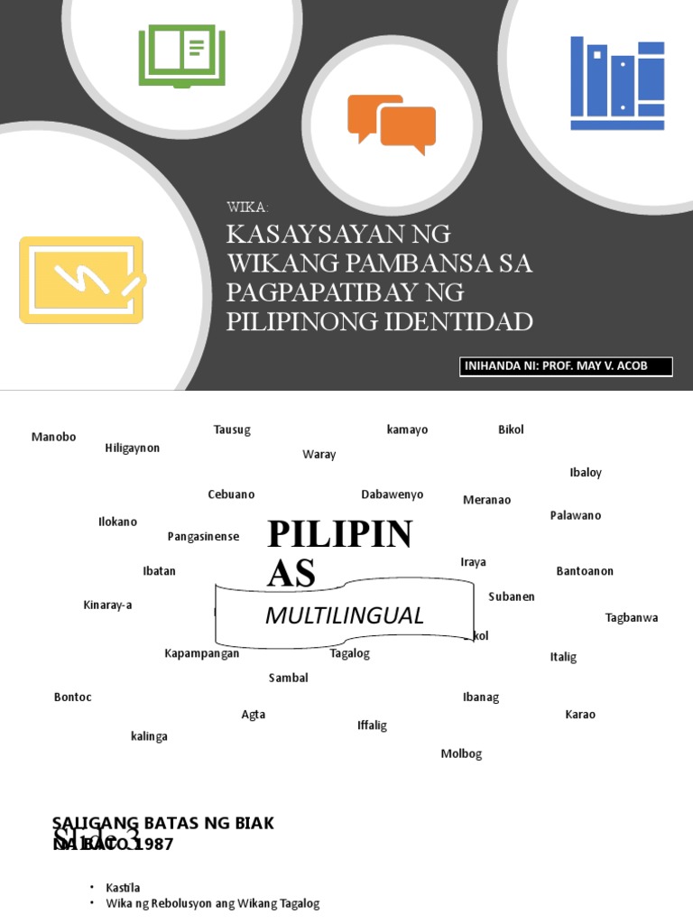 Kasaysayan NG Wikang Pambansa Sa Pagpapatibay NG Pilipinong | PDF