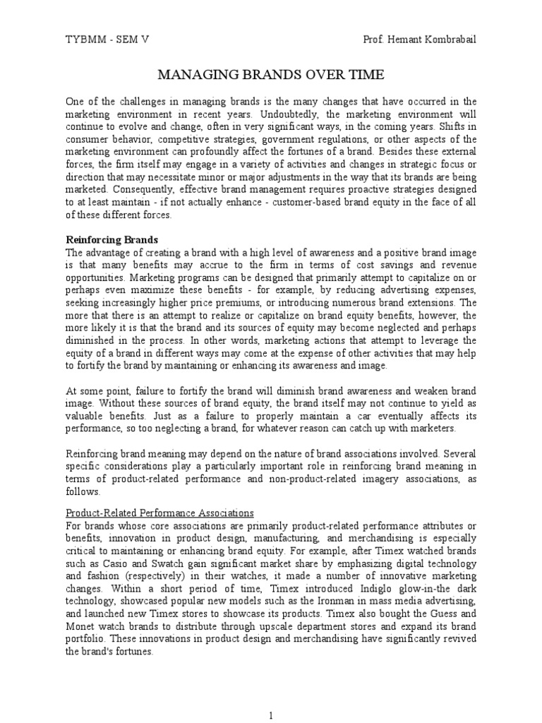 Reinvigorating Brand Equity: Strategies for Reinforcing and ...