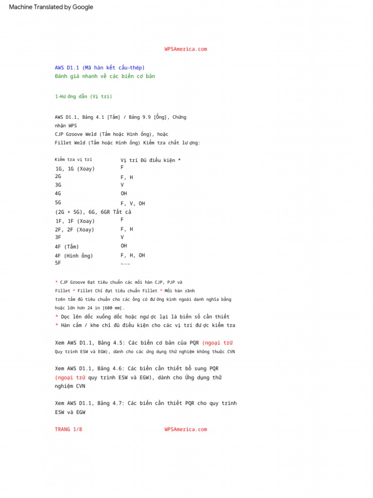 AWS D1.1 Guides (GG Dich Tieng Viet) | PDF