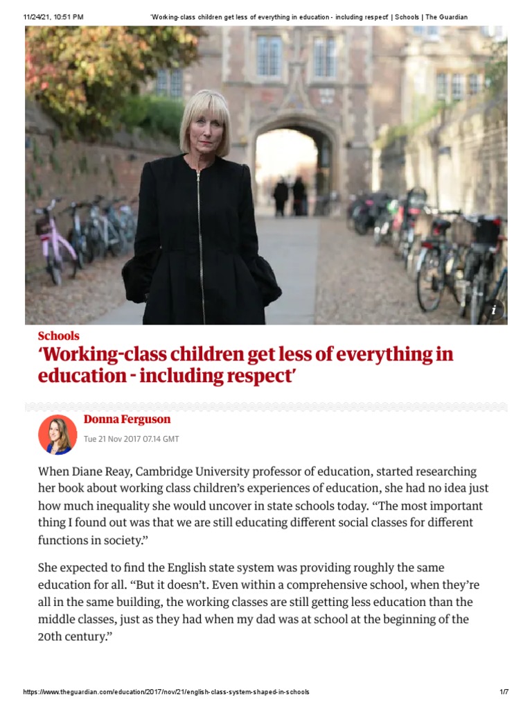 Working-Class Children Get Less of Everything in Education - Including ...