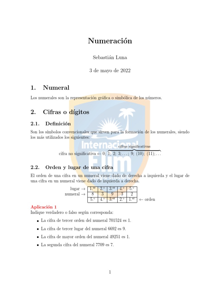 Teor A de N Meros Clase 1 2022 | PDF | Matemática Elemental | Convenciones de nombres