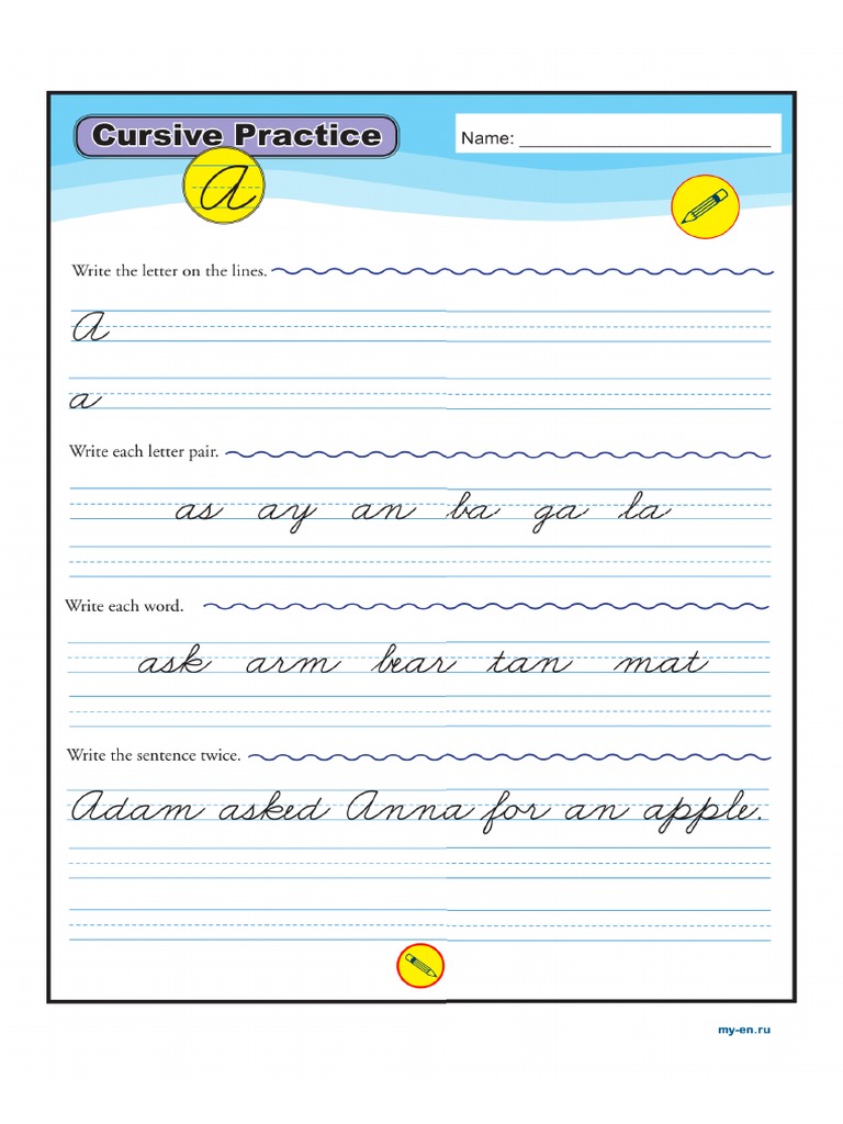 Cursive Practice A Z | PDF