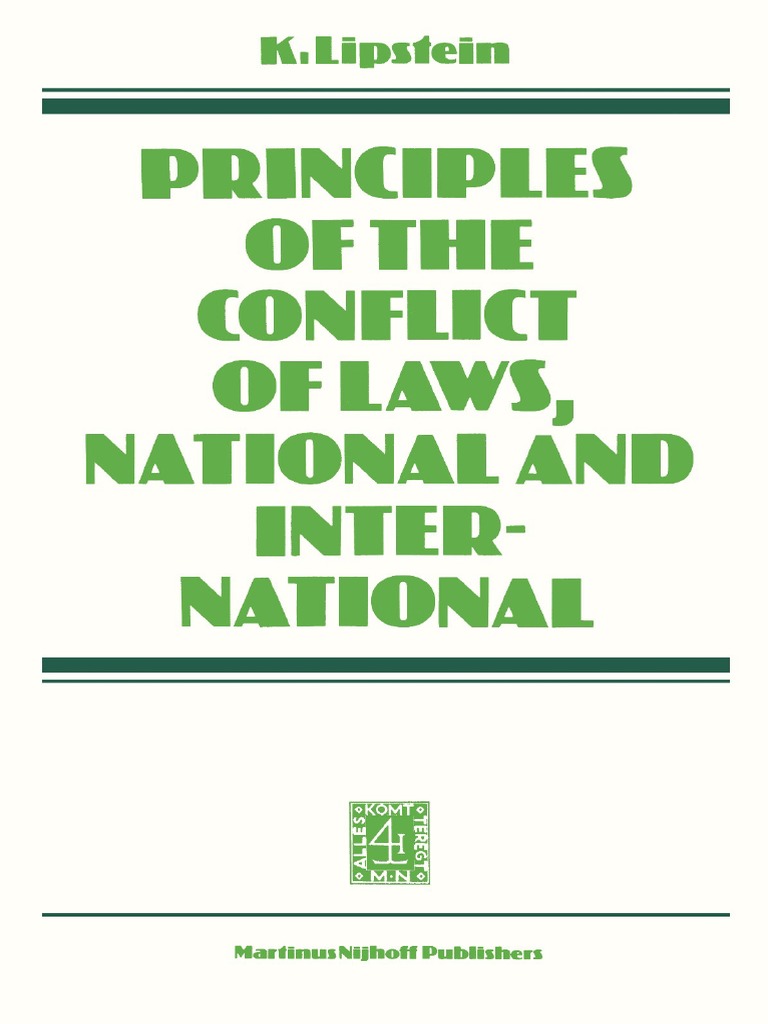 Principles of The Conflict of Laws National and International by K ...