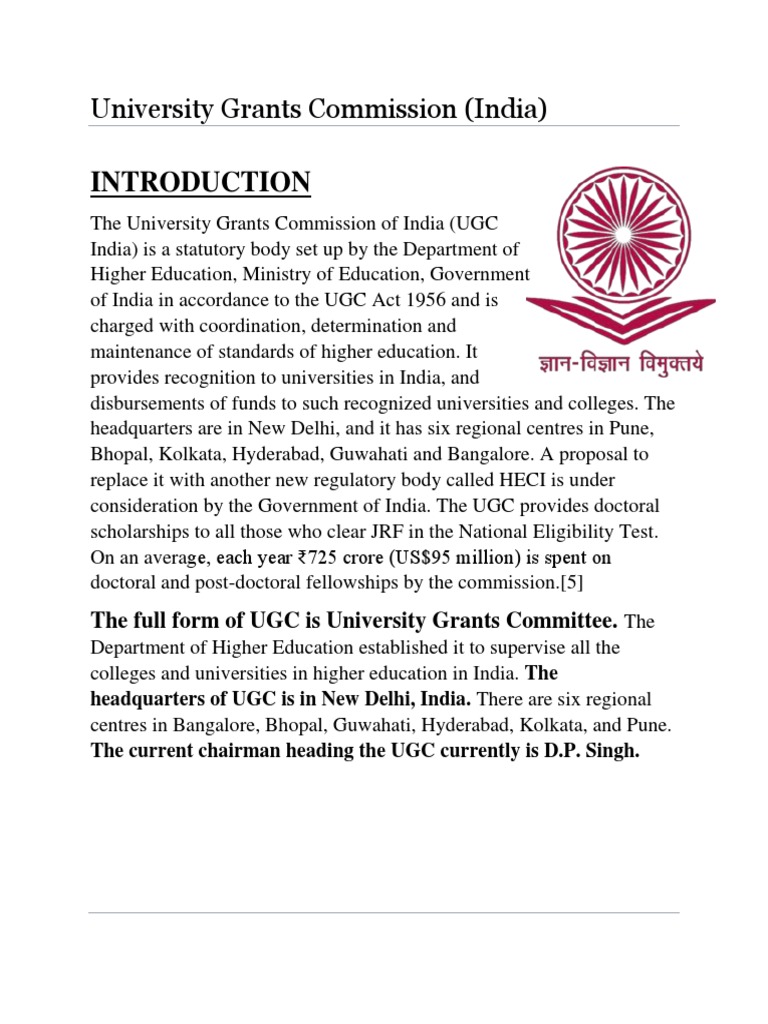 University Grants Commission | PDF | Government | Higher Education