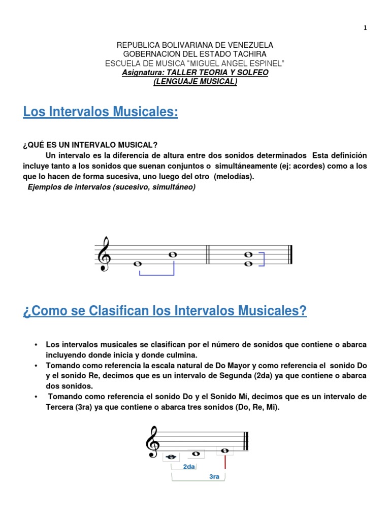 Teoría y Ejemplos de Intervalos Musicales | PDF | Escala (música ...