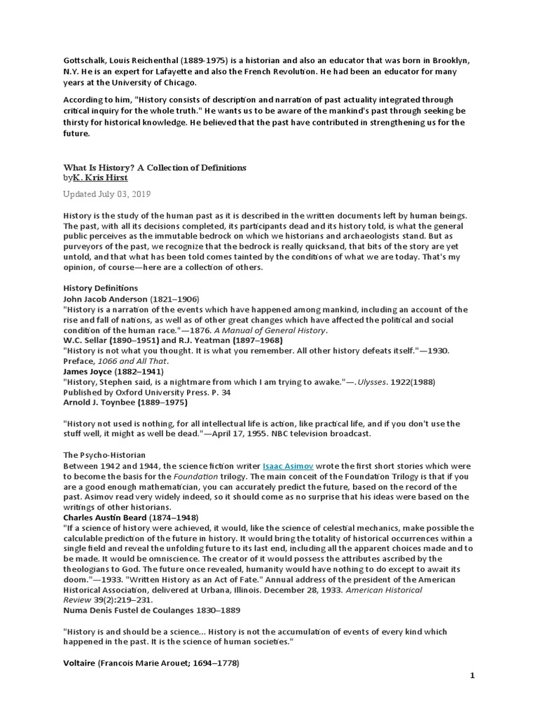 Meaning and Importance of History | PDF | Experience