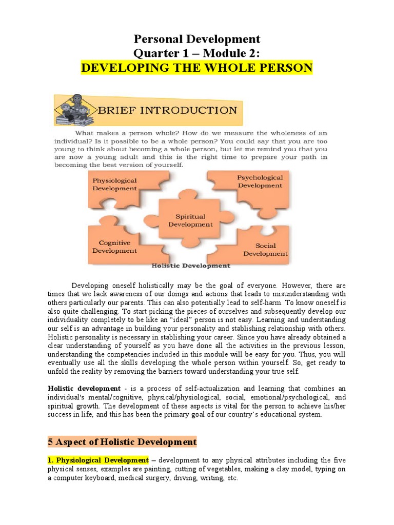 Holistic Personal Development Guide | PDF | Adolescence | Emotions