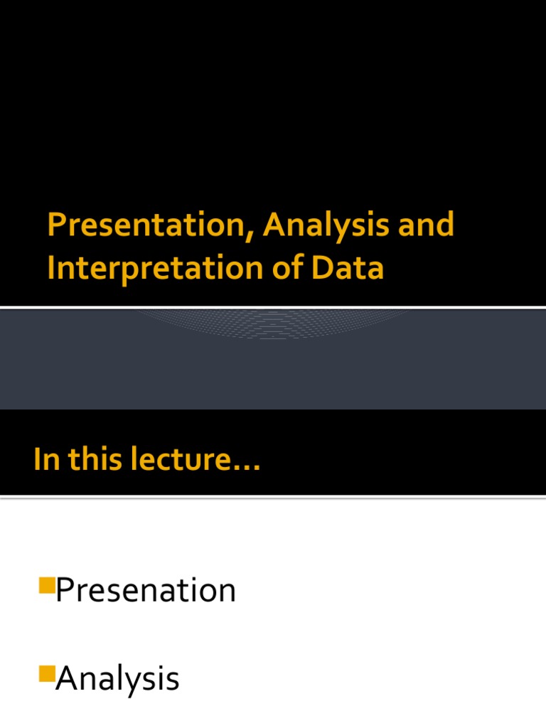 Data Presentation & Analysis Guide | PDF