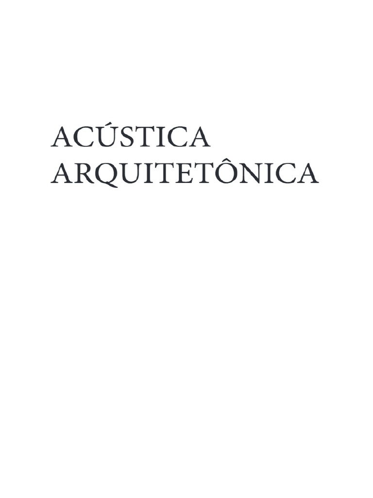 ACÚSTICA ARQUITETÔNICA - PDF | PDF