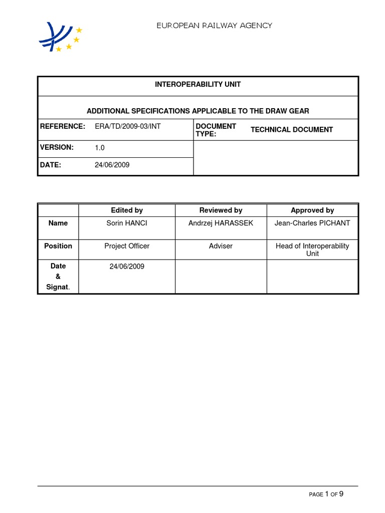 Interoperability Unit: European Railway Agency | Download Free PDF ...