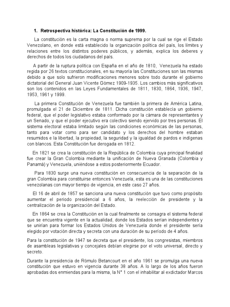Estructura y Principios de la Constitución Venezolana | PDF ...