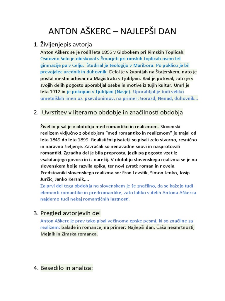 ANTON AŠKERC-govorni - Nastop | PDF