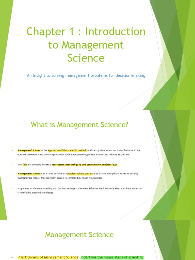 Mansci 1 | PDF | Science | Scientific Method