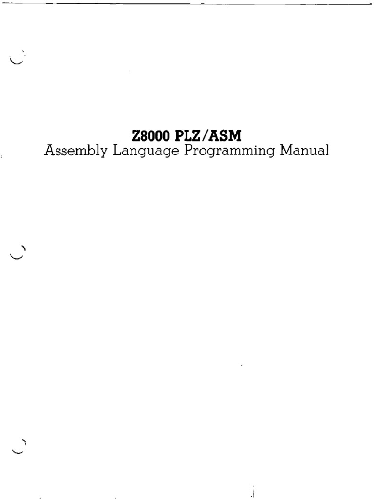 Z8000 Asm | PDF | Assembly Language | Programming Z8000 Asm | PDF | Assembly Language | Programming