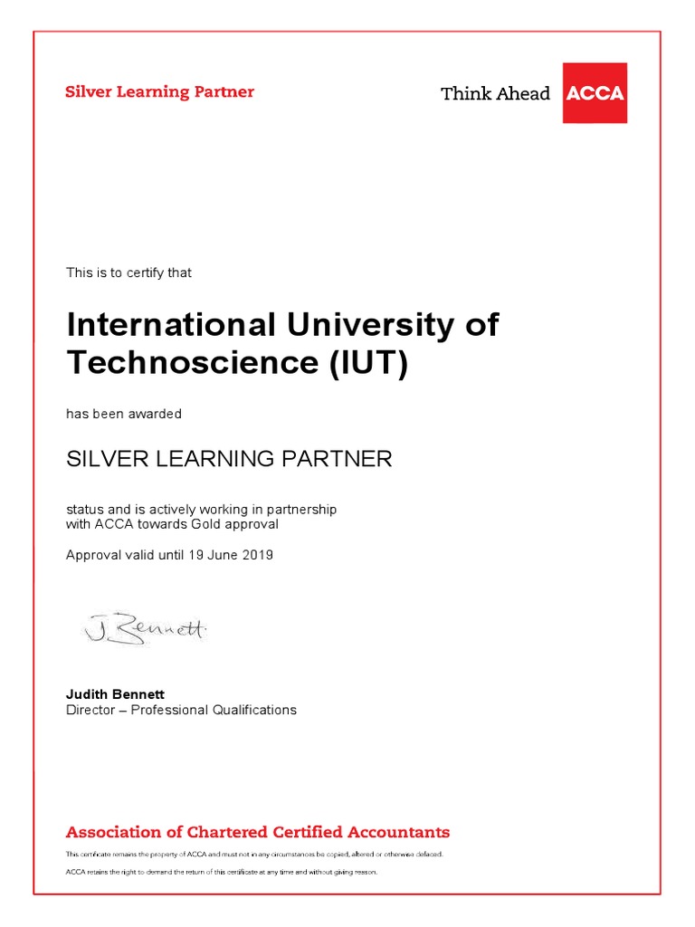 Acca Certificat de Silver Learning | PDF