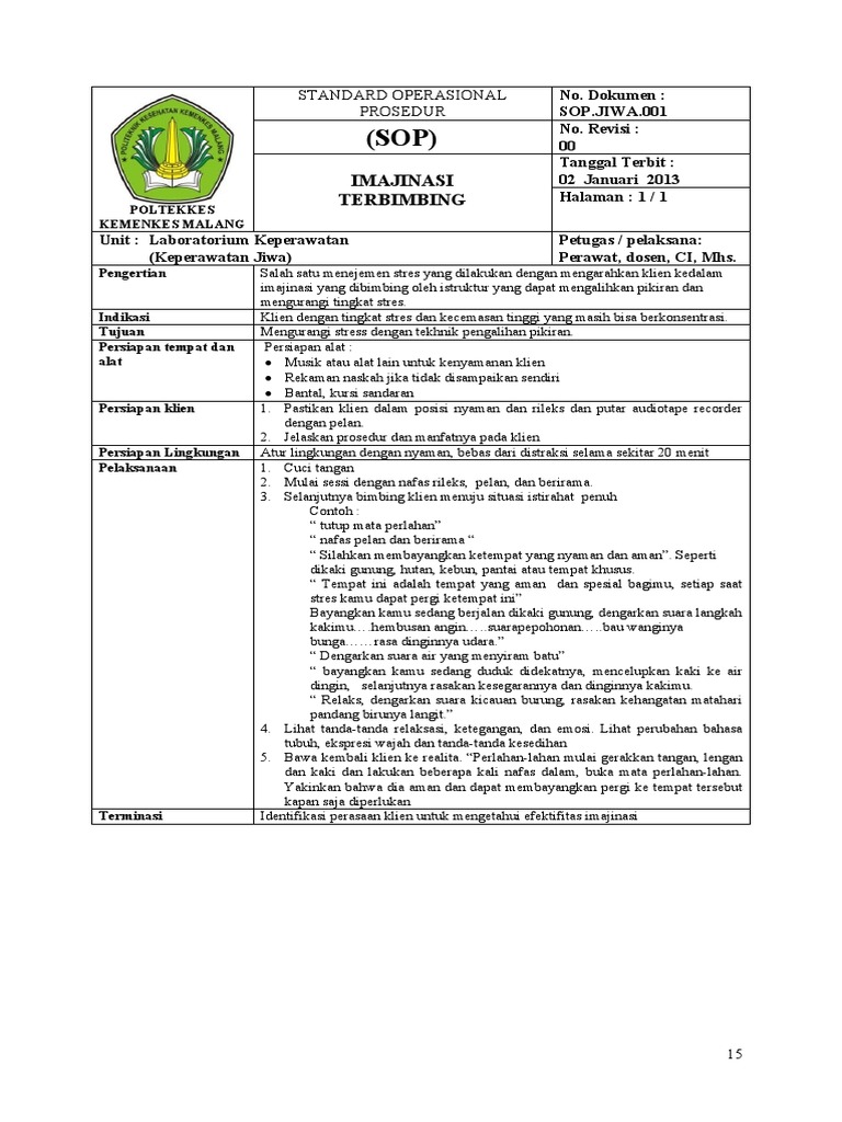 SOP Imajinasi Terbimbing Dan ROP | PDF