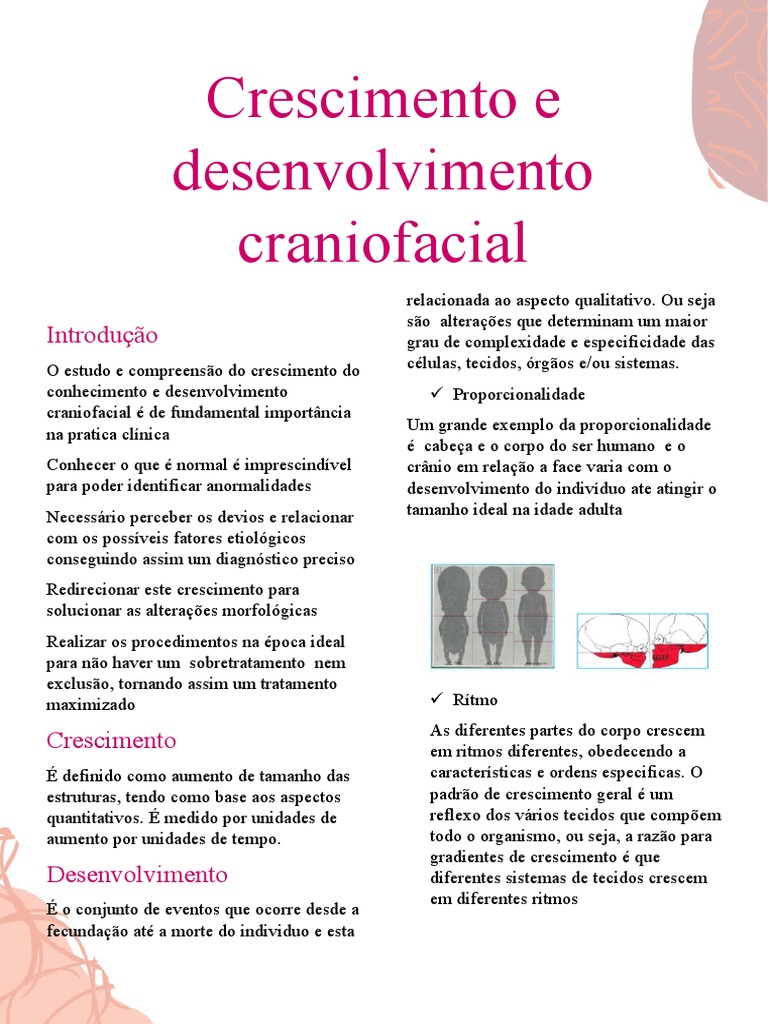 Crescimento e Desenvolvimento Craniofacial | PDF | Corpo humano