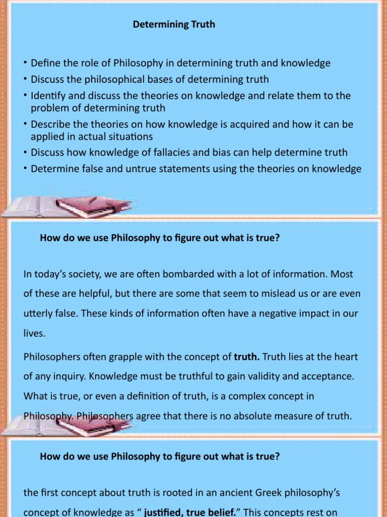 Lesson 3-Determining Truth | PDF | Truth | Knowledge