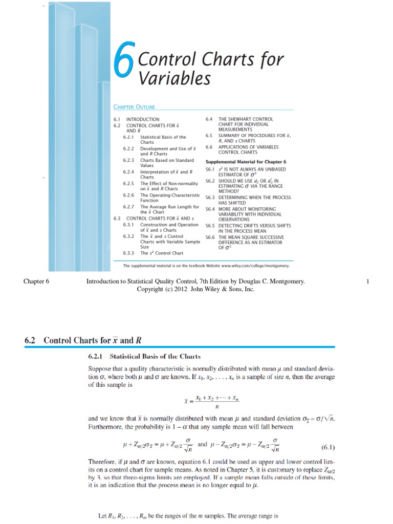 Variable Control Charts | Download Free PDF | Statistics | Evaluation ...