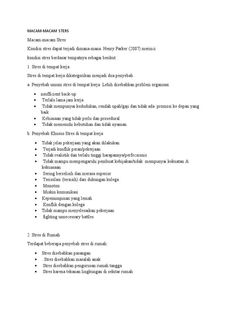 Tujuan Adaptasi Dan Macam - Macam Steres | PDF