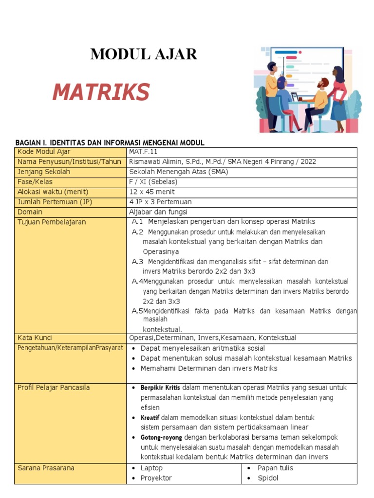 Modul Ajar Matriks | PDF