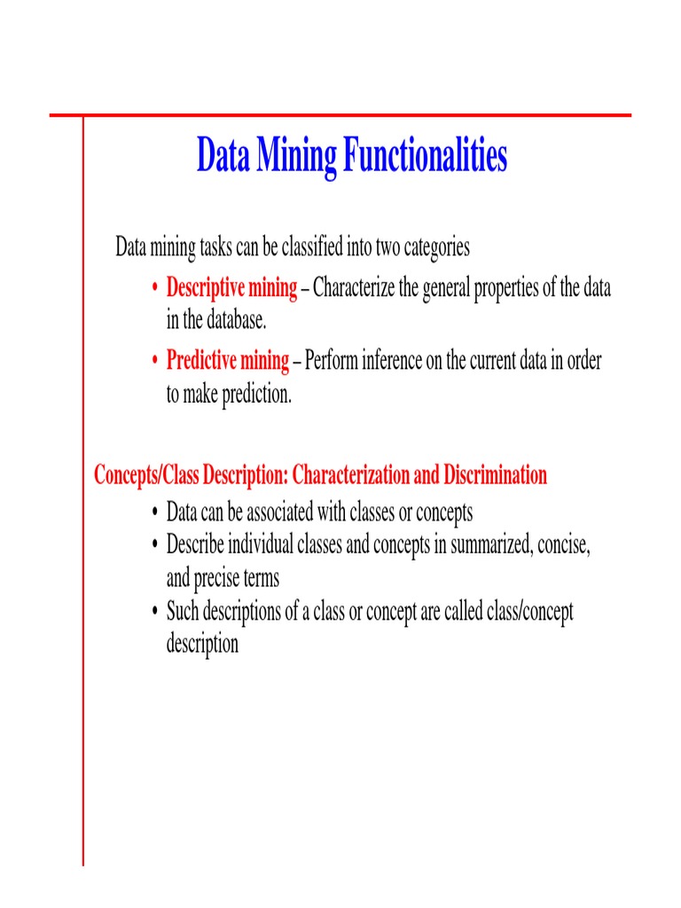 Lecture2 DataMiningFunctionalities | PDF | Data Mining | Data