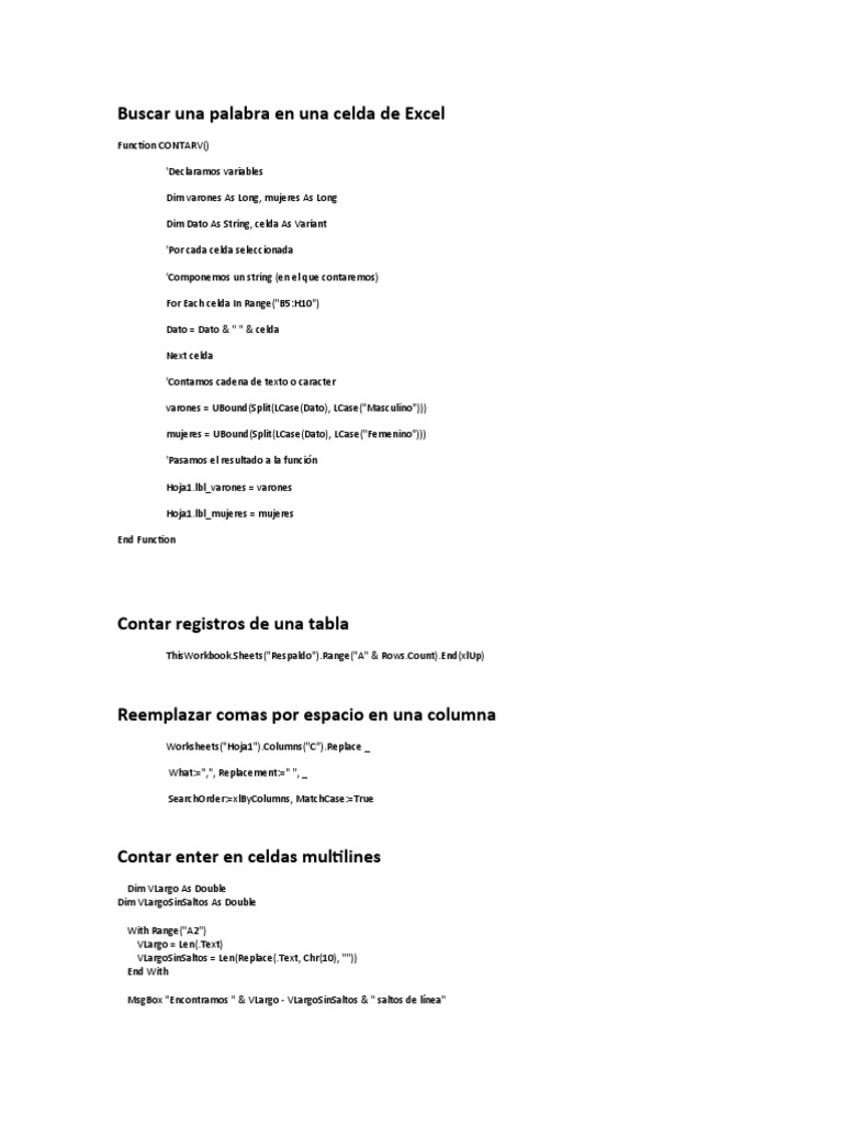 Codigos de Excel | PDF