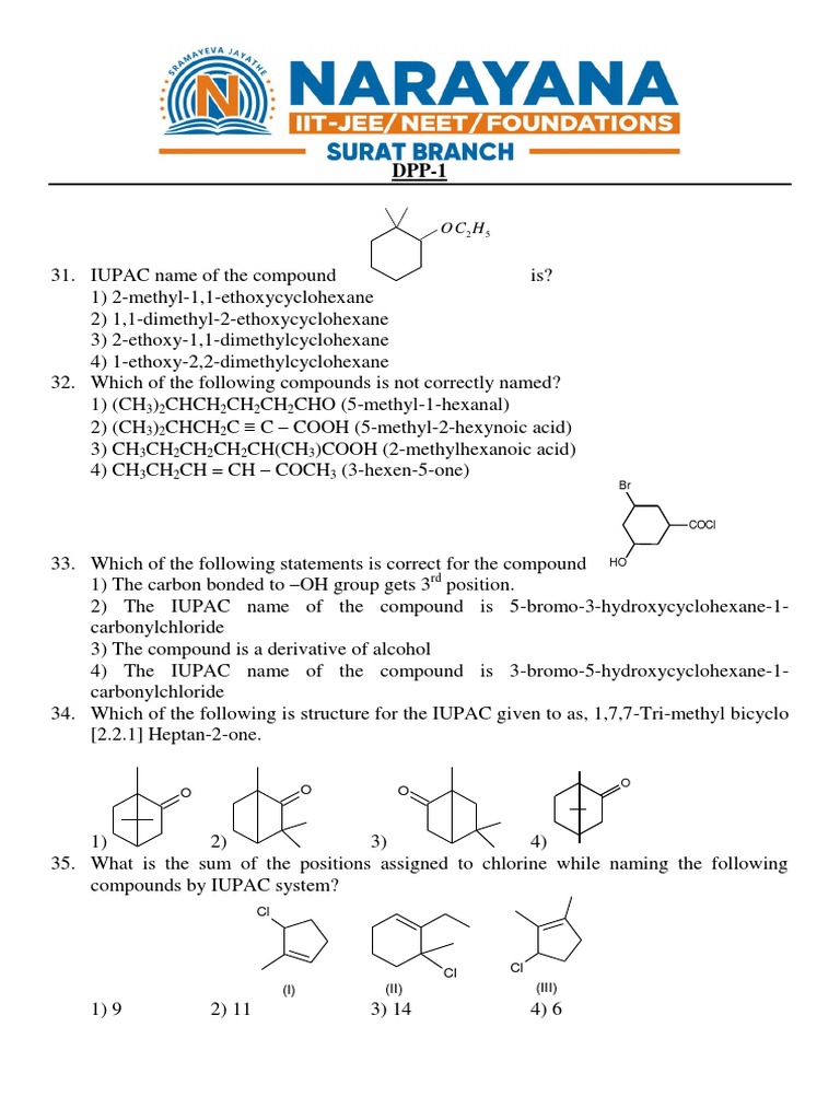 PTM-1 Chemsitry | PDF | Conformational Isomerism | Chirality (Chemistry)