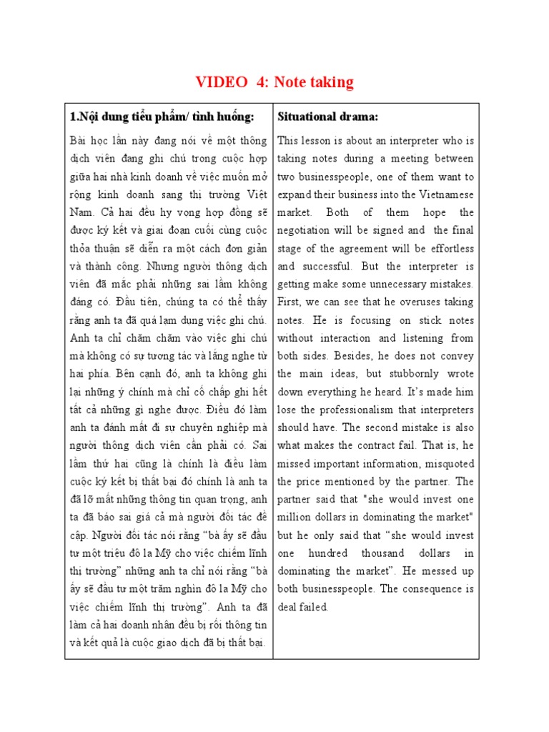 Video 4 Note Taking | PDF