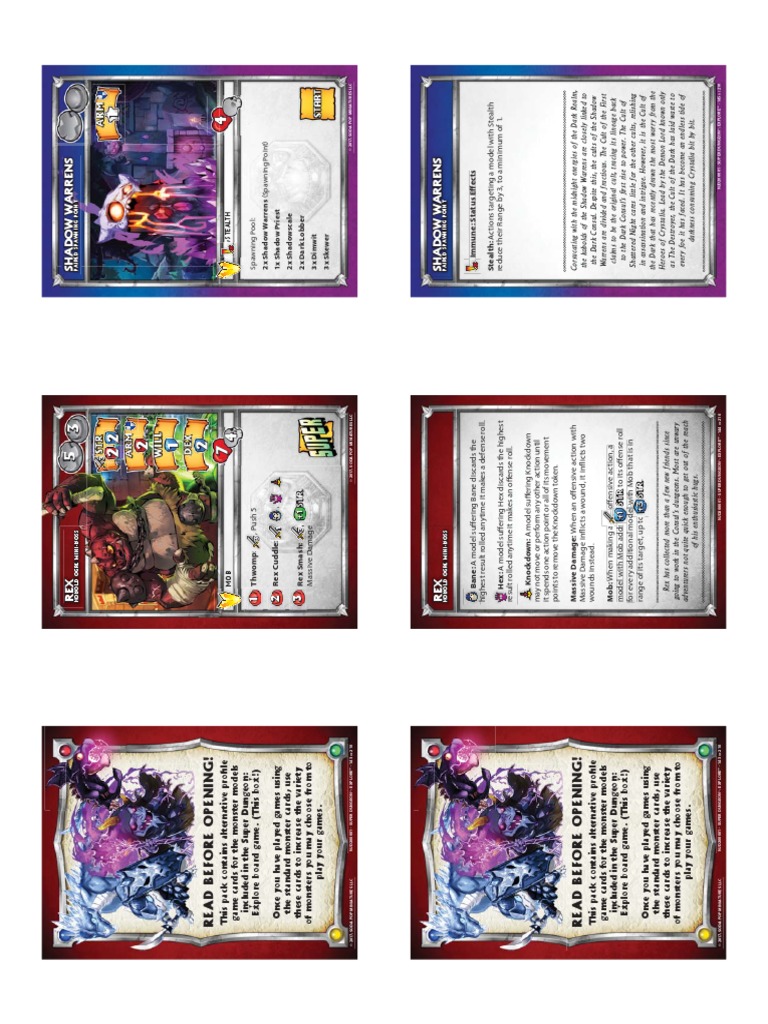 Super Dungeon Explore Kobold Alt Cards | PDF
