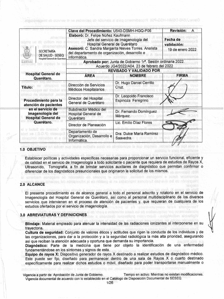 Procedimiento para Atención de Los Pacientes Del Servicio de ...