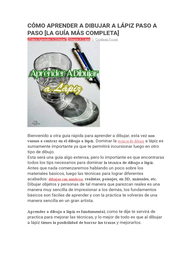 Aprender A Dibujar A Lapiz | PDF | Lápiz | Dibujo