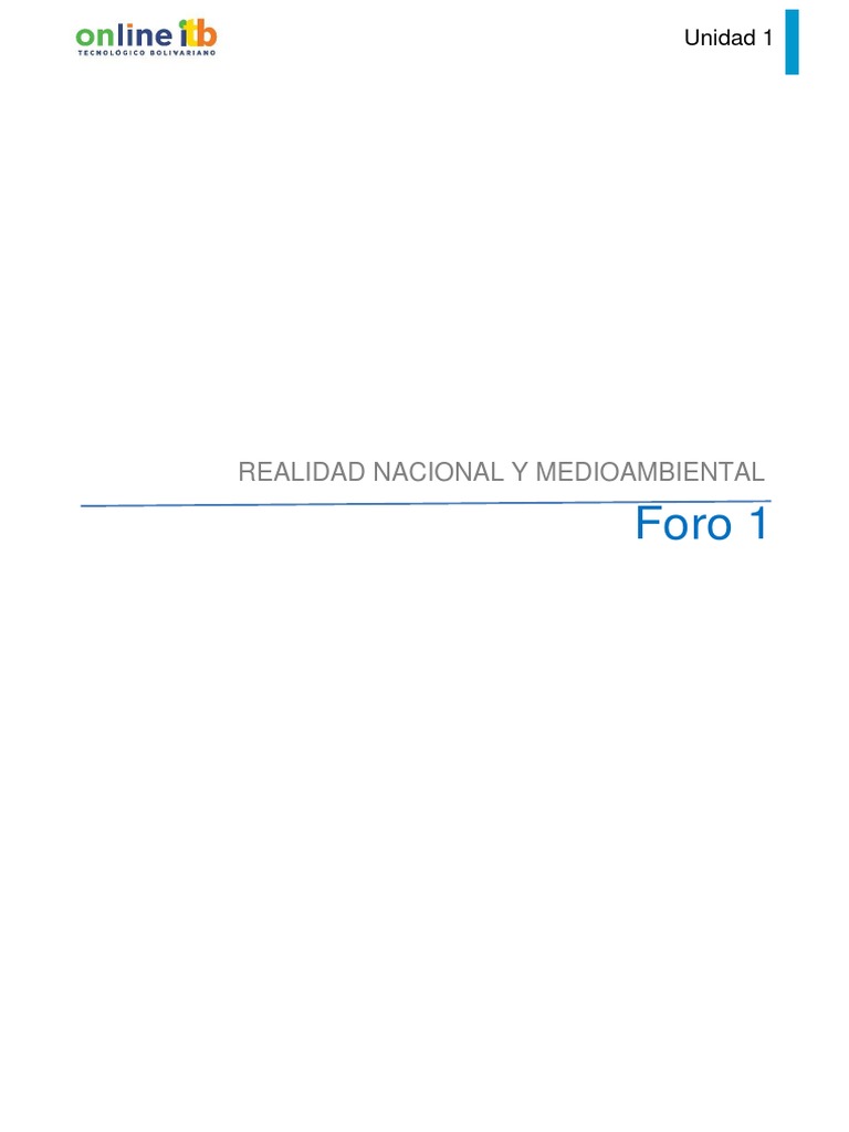 Orientaciones para El Foro 1 | PDF | Informática