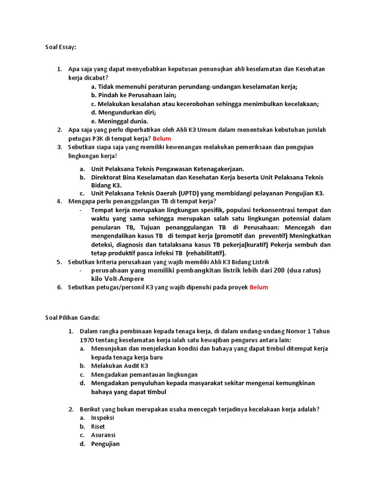 Soal PG & Essay Terbaru Fix Banget | PDF