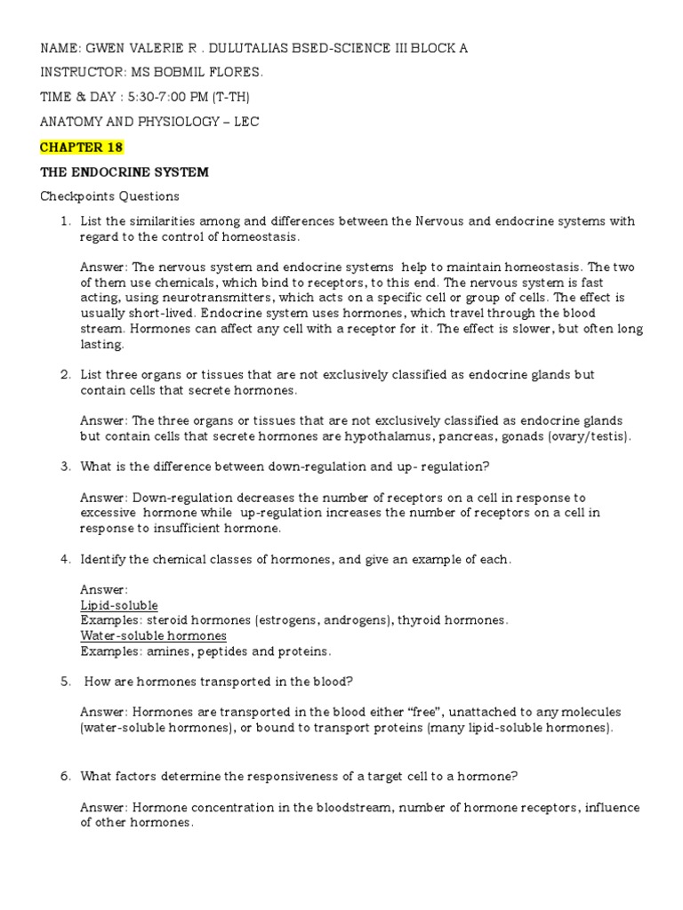 Dulutalias - Chapter18-THE ENDOCRINE SYSTEM | PDF | Hormone | Endocrine System