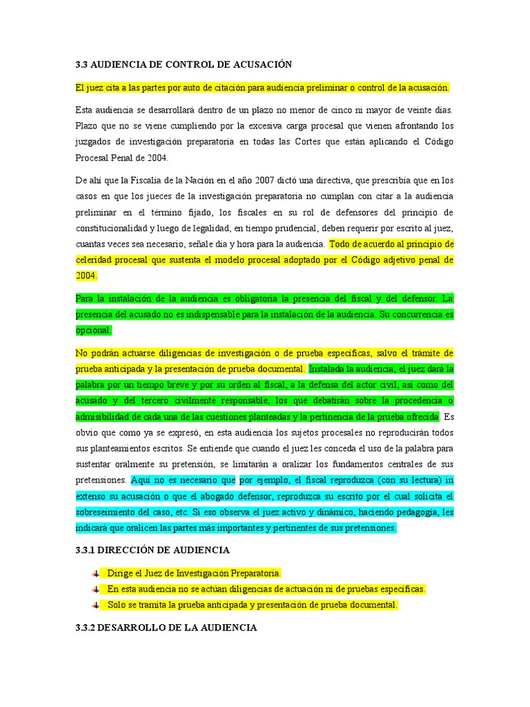 Audiencia de Control de Acusacion | PDF | Ley procesal | Derecho penal