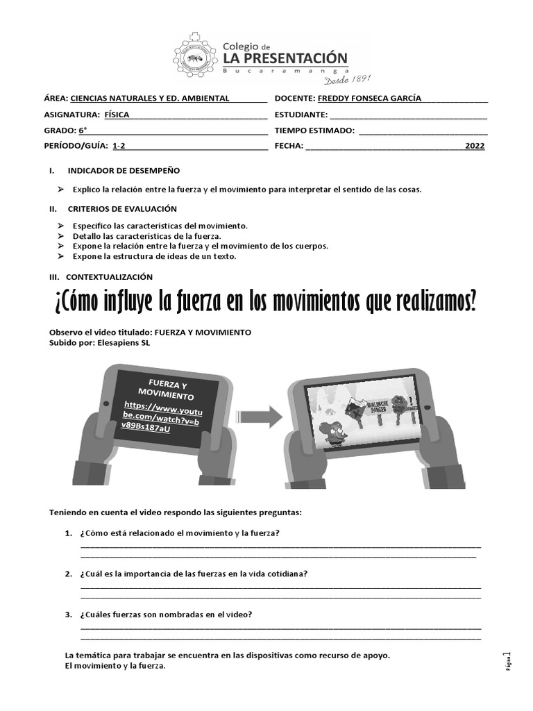 Fuerza y Movimiento en Física 6° | PDF | Fuerza | Gravedad
