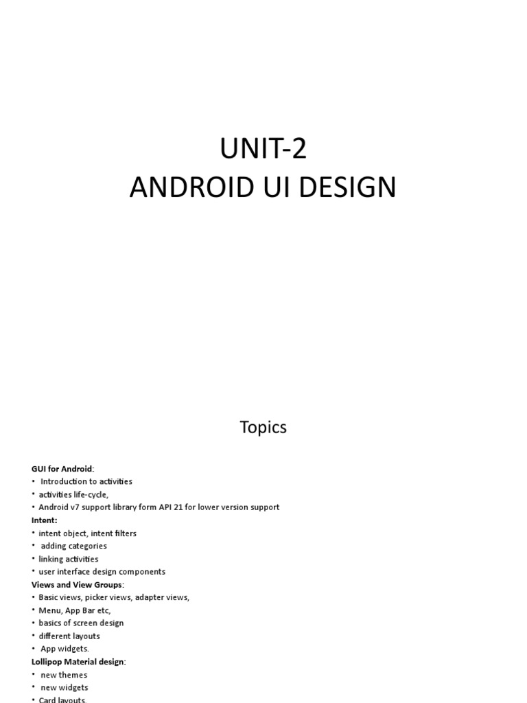 Mad Unit2 | Download Free PDF | Menu (Computing) | Android (Operating System)