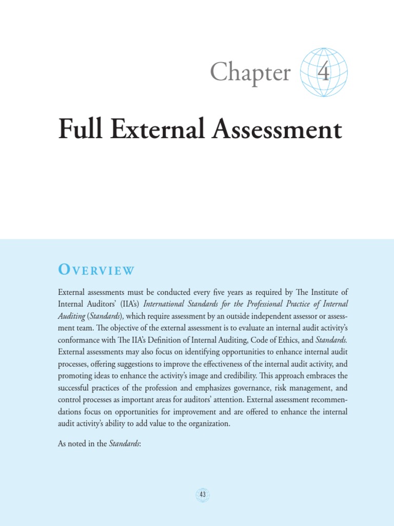 Quality Assessment Manual Chapter 4 | PDF | Internal Audit | Audit