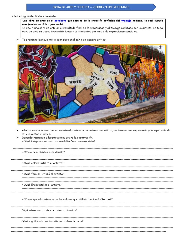 Ficha de Arte y Cultura - Viernes 30 de Setiembre. | PDF | Imagen | Diseño