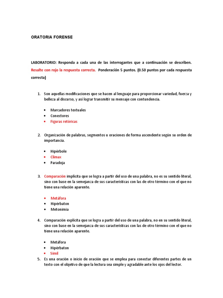 Laboratorio 2 Oratoria Forense 2022 | PDF