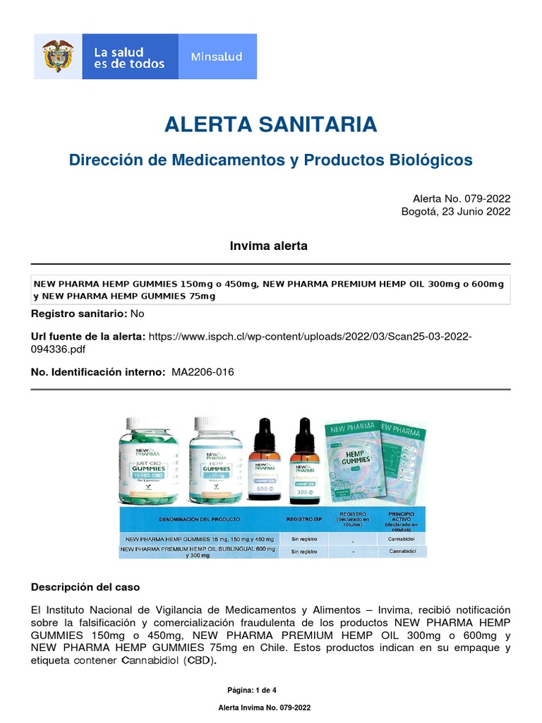 Alerta No - #079-2022 | PDF | Medicamentos con receta | Internet
